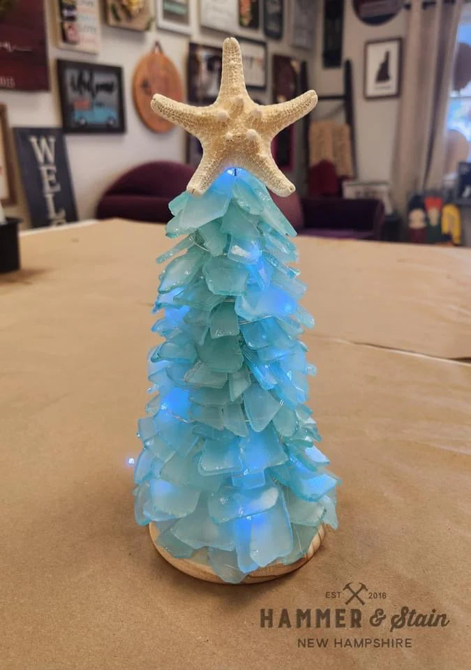 Sea glass Christmas tree – Hammer and Stain - Inland Empire